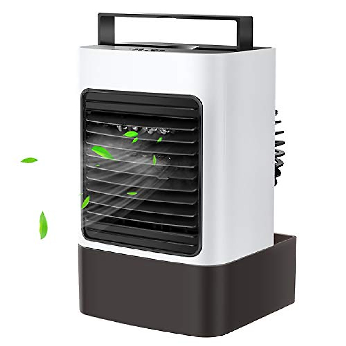 OVPPH Portable Air Conditioner, Personal Air Cooler Fan Mini Evaporative Cooler Desk Table Fan, Quiet Air Circulator Humidifier Misting Fan with 3 Speeds for Home Bedroom Office, White