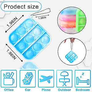42 PCS Mini Pop Keychain Fidget Toys Bulk,Mini Pop Fidget Party Favors for Kids,Easter Basket Stuffers Mini Pop Toys,School Classroom Prizes for Boy Girls