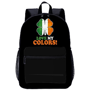Irish Colors. St.Patrick's Day Laptop Backpack Lightweight 17 Inch Travel Daypack Shoulder Bag for Men Women