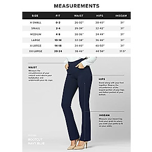 Premium Women's Stretch Dress Pants - Wear to Work - Ponte Treggings - Bootcut - Navy Blue - DP-Boot-Full-Navy-L