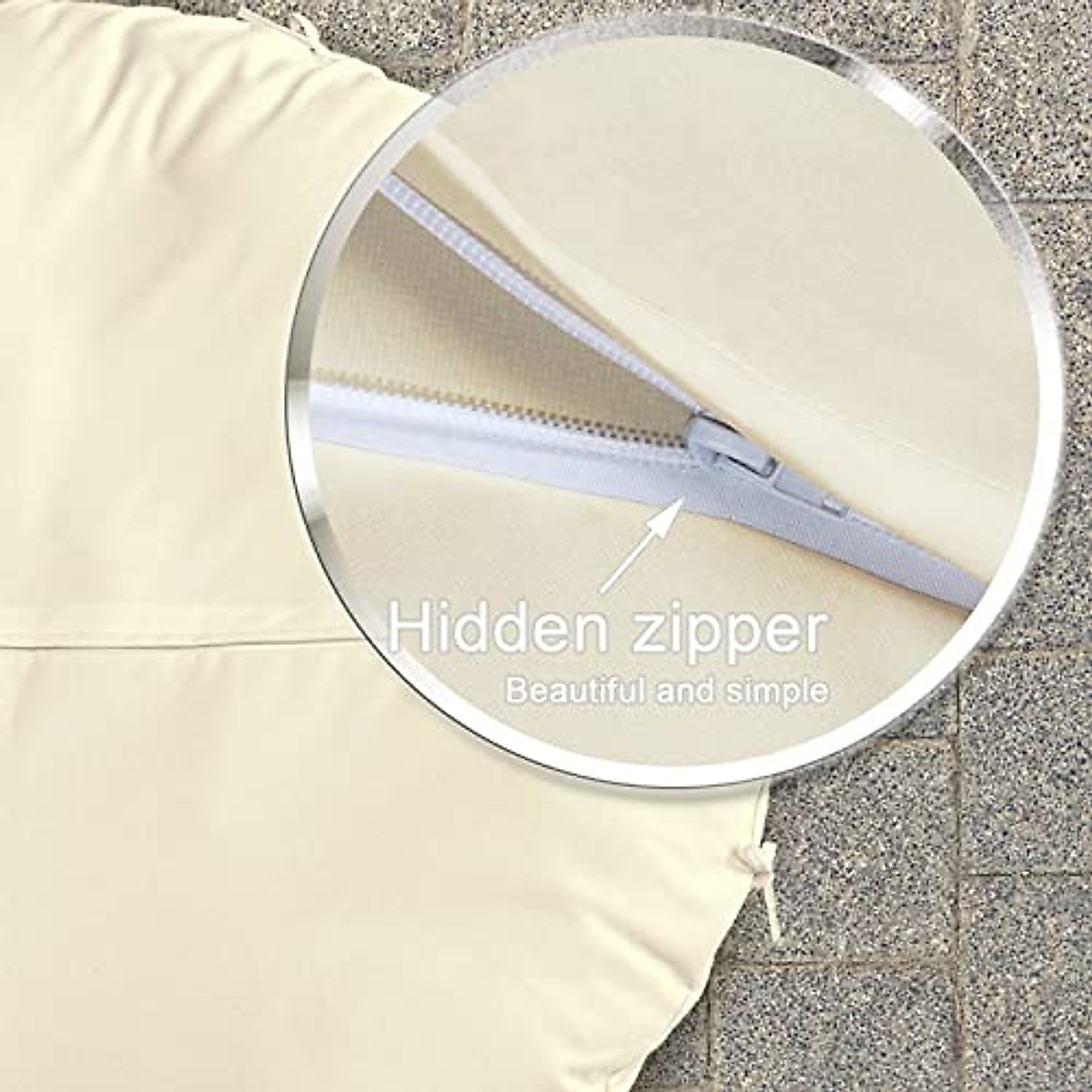 HILUHIDI Papasan Cushion Cover Only, Water-Resistant Papasan Chair Cushion Cover, Easy-to-Clean Papasan Chair Covers with Zipper in Indoor and Outdoor(Beige) (B)