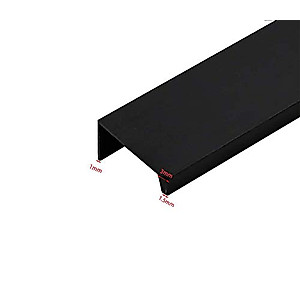 LC LICTOP 80mm/3.15" Black Back Mount Finger Edge Pull Concealed Handle for Home Kitchen Door Drawer Cabinet(6Pcs)