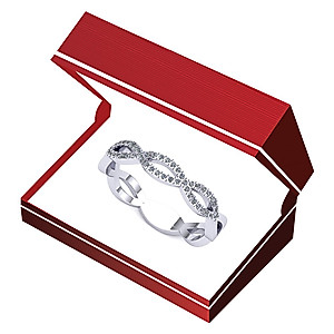 Dazzlingrock Collection 0.25 Carat (Cttw) 925 Sterling Silver Round Diamond Women Infinity Swirl Wedding Band 1/4 CT, Size 6.5