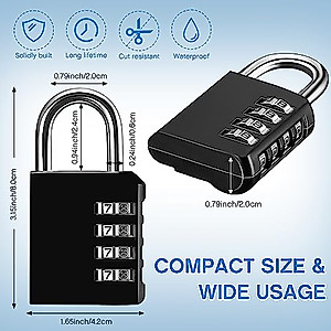 10 Pack Combination Lock Resettable 4 Digit Combination Padlock Waterproof Locker Locks Small Combo Locks Outdoor for School Gym Locker Fence Toolbox Gate Case Hasp Cabinet Storage(Multicolored)