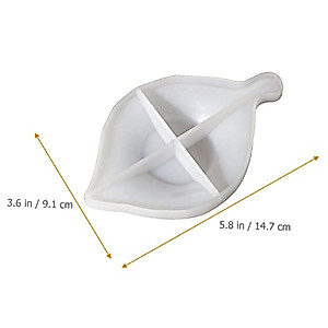 VILLCASE Leaf Saucer Mold Resin Coasters Crystal Decor Hand Mold Resin Plate Moulds DIY Resin Molds Dish Making Molds Epoxy Tray Mold DIY Tray Mold Tray Silicone Mold Silica Gel White Fruit