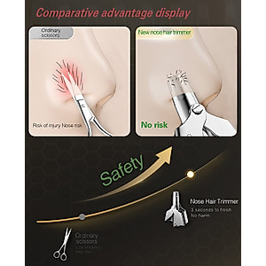 EKE Nose Hair Trimmer, Manual Nose Hair Remover Without Batteries, with 12 Double-Edged Blades, Painless, Waterproof, Easy to Clean and Carry.