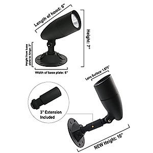 HOMEnhancements LED Black Small Bullet Flood Light Site Landscape Lighting Spot Light for Exterior 630 Lumen, 10W, 3000K LED-FLOOD-226-BK #16701