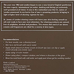 St James of London Lavender & Geranium Shave Cream Jar, 5.07oz