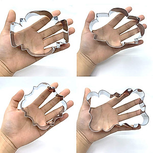 LILIAO Fancy Plaque Cookie Cutter Set Frame Sandwich Fondant Biscuit Cutters - 4 Piece - Stainless Steel - by Janka