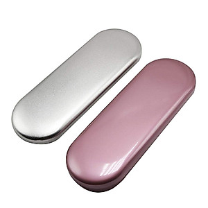 2 Pcs Eyelash Extension Tweezers Storage Case Professional Travel Small Box Portable Tin Holder Container for Tweezer, Pink and Silver (Tweezer Cases-Pink+Silver)