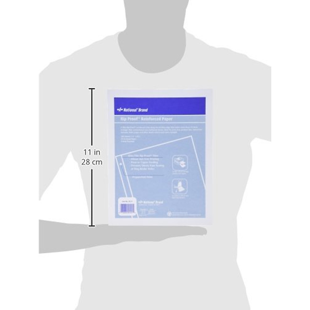 National Rip Proof Reinforced Filler Paper, 3-Hole, 8.5 X 11, Unruled, 100/pack,White