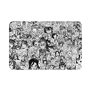 Clxxmczy Sexy Lewd Face Anime Floor Mat Rugs Non-Slip Pad Home Decor Cover Carpets 23.6x15.7in