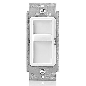 Leviton SureSlide Dimmer Switch for Dimmable LED, Halogen and Incandescent Bulbs, 6672-1LW, White