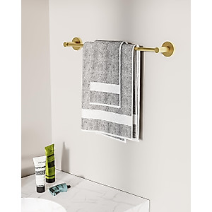 Fixsen 18-inch Gold Single Towel Bar Towel Rack Hand Towel Holder Stainless Steel and Zinc Alloy 1pc for Kitchen and Bathroom Wall Mount Heavy Duty Storage