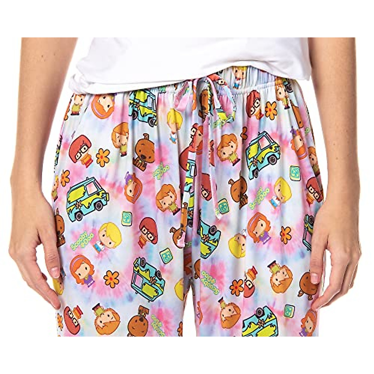 Scooby-Doo Womens' Chibi Characters The Gang Scooby Shaggy Velma Daphne Fred Sleep Pajama Pants (XXX-Large)