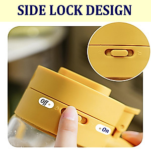 Multifunctional Seasoning Box, Clear Glass Seasoning Jar with Lid and Spoon, Seasoning Container for Home Kitchen with Storage Rack (4-Color-A)