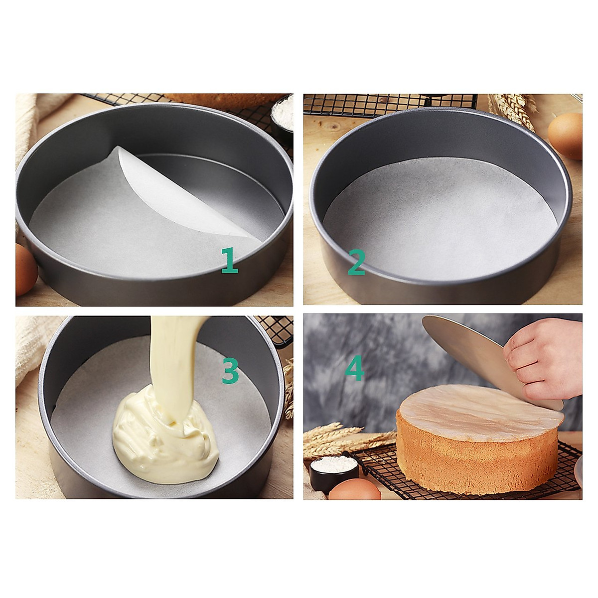 Parchment Paper Rounds 7 Inch Diameter Precut for Baking 100pcs - Non-STICK 7'' Cake Pan Liner Circles, Perfect for Cheesecake Pan Springform Pan Bundt Pan Steamer and Air Fryer