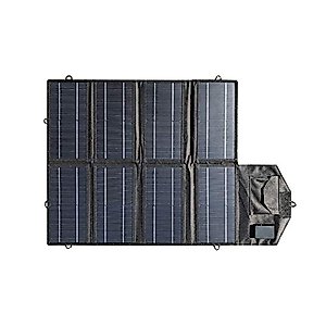 AIZYR 50W Portable Foldable Solar Panel Charger, Waterproof Controller Solar Suitcase with Crocodile Clip and Dual USB Outputs for Portable Generator Power
