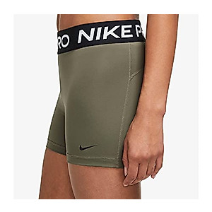 Nike Womens Pro 3" Shorts (Medium Olive/Black/Black, Large)