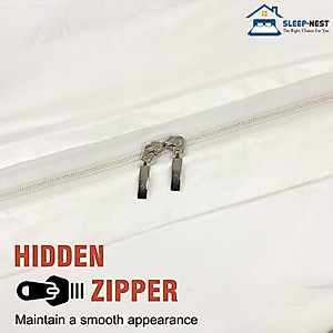 SLEEP-NEST Alaskan Size Duvet Cover Only, 600 Thread Count Oversized King Plus 132 x 120 Inch Luxurious 1 Piece Comforter Cover 100% Cotton with Zipper Closure - 2" Decorative Flange, White