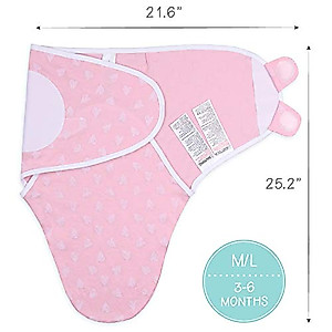 The Peanutshell Swaddle Blankets for Baby Girls, Cheetah & Ditsy Floral, 3 Pack Wrap Set, 2 Sizes (Small/Medium)