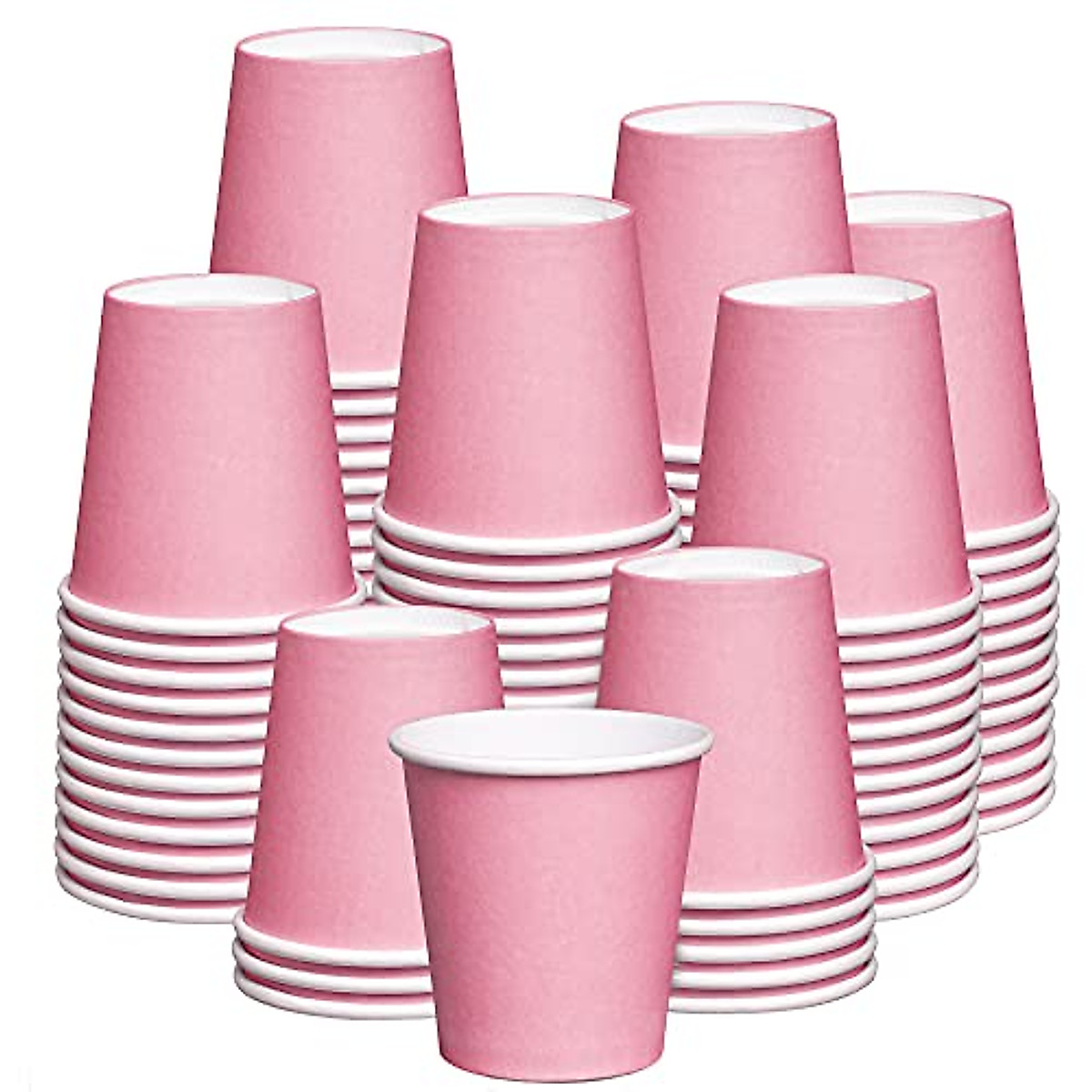 Comfy Package 3 oz. Small Paper Cups, Disposable Mini Bathroom Mouthwash Cups (Pink - 300)