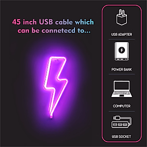 Neon Sign Rgb Lighting with Control Light Usb Charging Battery Kids Bed room Light Wall Decor Room Accessories for Teen Boys Girls, Great for Party, Birthday