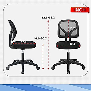 Computer Ergonomic Chair, Heavy Duty Metal Base Desk Chairs, Executive Adjustable Swivel Rolling Chair with Arms Lumbar Support Task Home Office Chair for Women, Men (Black, Set of 2)