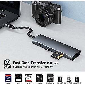 USB C Hub Multiport Adapter for iPad Pro MacBook Pro Air M1 2022 2020,12.9 11 inch, 9-in-1 USB C 4K HDMI Adapter with 3.5mm Audio Jack,3xUSB3.0,SD/Micro SD Card Reader,USB-C 3.0 Data,iPad Mini 6