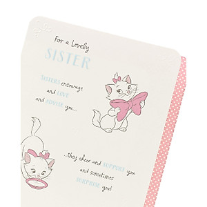 UK Greetings Sister Birthday Card - Birthday Card for Her - Disney Birthday Card - Aristiocats Birthday Card, Multi, 149mm x 229mm