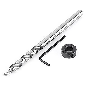 Drill Bits Set,Ozgkee Power Drill 3/8" Inch Lip And Spur Point Drill Bit Round Shank With Adjustable Depth Stop For Woodworking Drill Bit