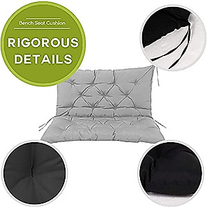 Bench Pad Cushion Replacement 2 or 3, Seat Waterproof Soft Bench Cushions with Backrest, Seat Replacement Mat Non Slip Thick Garden Bench Seat Cushion Lounger Chairs Pad for Outdoor Patio Swing