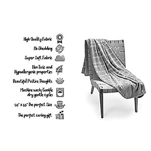 BlankieGram “Hugs” Plush Throw Blanket- Inspired Gift Ideas for The Entire Family, Comfort Gifts, Purple