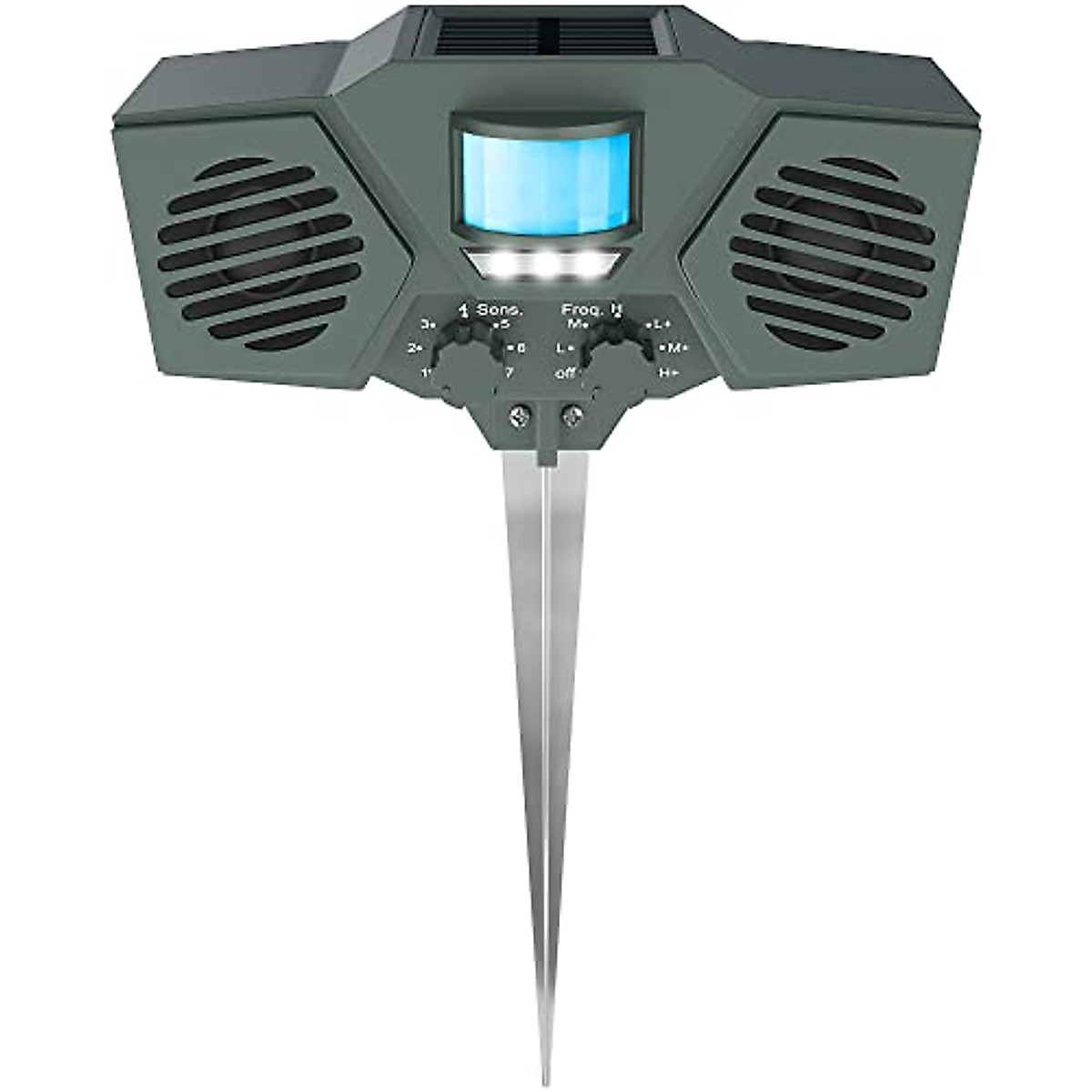 Hoont Solar Powered Motion Activated Ultrasonic with Flashing Strobe Outdoor Animal and Pest Repeller for Birds