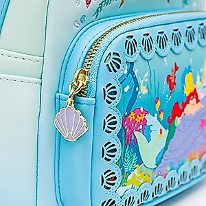 Loungefly Disney The Little Mermaid, Princess Stories Series Ariel Mini Backpack, Flounder Sebastian
