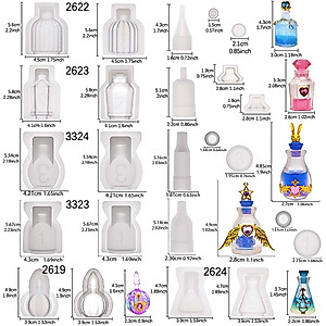 Small Bottle Container and Stopper UV Resin Epoxy Silicone Mold Jewelry Casting 6 Trays Set