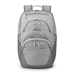High Sierra Swoop SG Backpack, Travel or Work Laptop Bookbag with Drop Protection Pocket, and Tablet Sleeve, One Size, Silver Heather