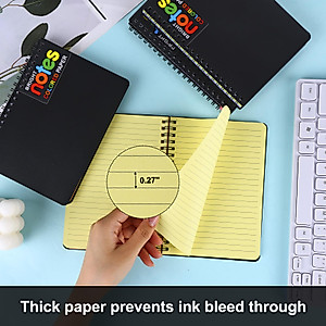 EOOUT 4 Pack Spiral Notebook 5 x 7 Inches College Ruled Note Journals, Poly Cover 7 Bright Neon Colored Lined Paper Memo Pads 100 Sheets/200 Pages for School