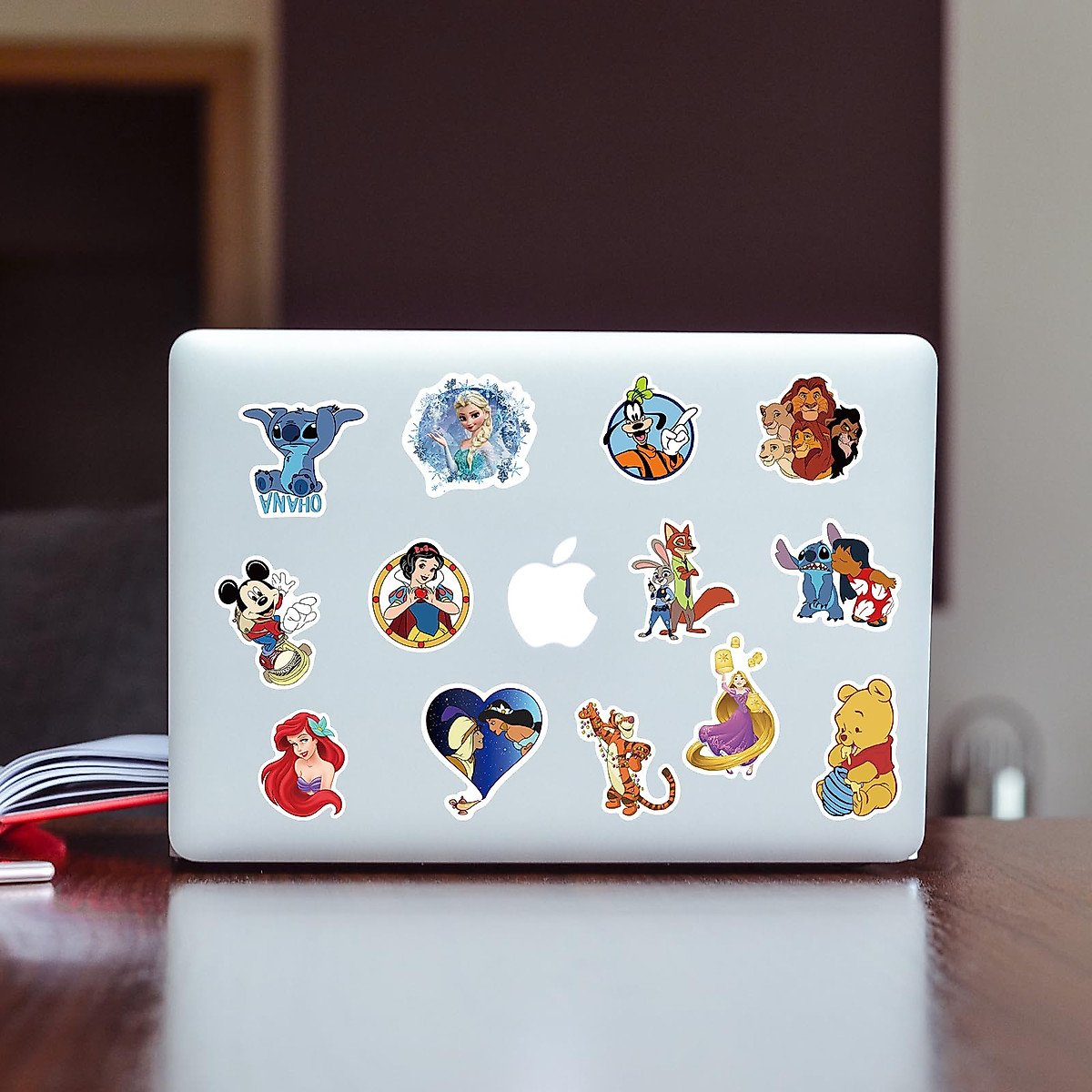 100pcs Disney Cartoon Stickers Gifts for Kids Girl, Cute Princess Waterproof Vinyl Decal for Teen Laptop Water Bottle Bike Guitar Phone Skateboard Luggage (100 Cartoon)