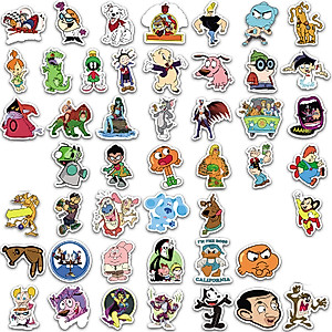 100Pcs 90s Cartoon Stickers Pack for Water Bottles Vinyl Kawaii Anime Stickers for Kids Teens Waterproof Cute Cartoon Characters Stickers Mixed 80s Cartoon Stickers for Laptop Hydroflask Journaling