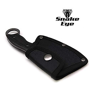Snake Eye Tactical Heavy Duty Fixed Blade Cleaver Razor Style Hunting Knife w/Nylon Sheath (Grey)