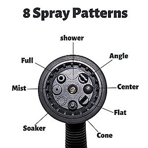 FUNJEE Heavy-Duty EVA Coil Hose Recoil Garden Water Hose with 8-Pattern Spray Nozzle, 3/4" GHT Brass Fittings, Corrosion Resistant, Retractable Garden Hose, Boat Hose (25FT, Green)