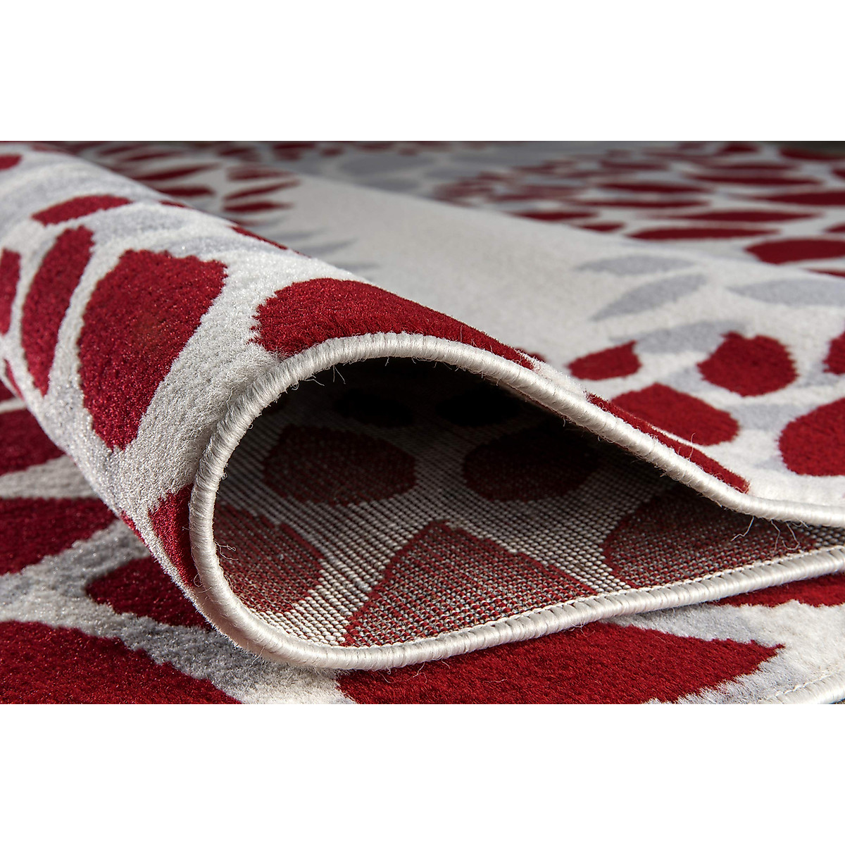 Rugshop Modern Floral Circles Design for Living Room,Bedroom,Home office,Kitchen Non Shedding Area Rug 3'1" x 5' Red