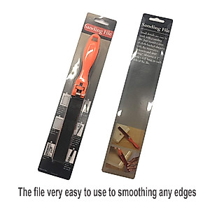 OBOLTS Sanding Stick Flat File with 4pcs Replaceable Abrasive Pre-Cut Sanding Paper Strips for Wood - 1pack