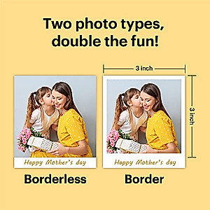 KODAK Mini 3 Retro 4PASS Portable Photo Printer (3x3 inches) + 8 Sheets, Black