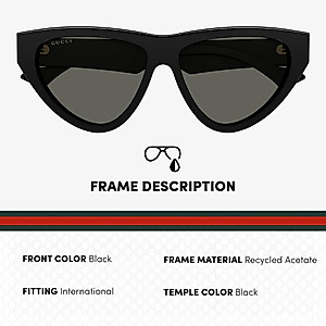 Gucci GG1333S Designer Cat-Eye Shape Women Sunglasses: Cat-Eye Frame Eyewear with Non-Polarized Lenses - Epitome of Luxury and Style