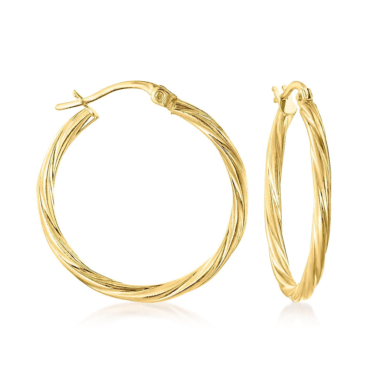 Ross-Simons Italian 14kt Yellow Gold Twisted Hoop Earrings