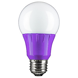 Sunlite 40946 LED A19 Colored Light Bulb, 3 Watts (25w Equivalent), E26 Medium Base, Non-Dimmable, UL Listed, Party Decoration, Holiday Lighting, 6 Count, Purple
