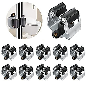3-H Mop and Broom Holder Wall Mount, Broom Holder Wall Mount 10 Pack, Broom Holder for Garage Garden Shed Storage System Laundry Room Home Kitchen Organization up to 1.45 Inch(Black)