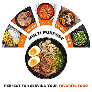 TOPBATHY Melamine Serving Bowls：2pcs Japanese Style Salad Bowls Reusable Mixing Bowls Large Ramen Bowls Deep Soup Bowl for Family Kitchen